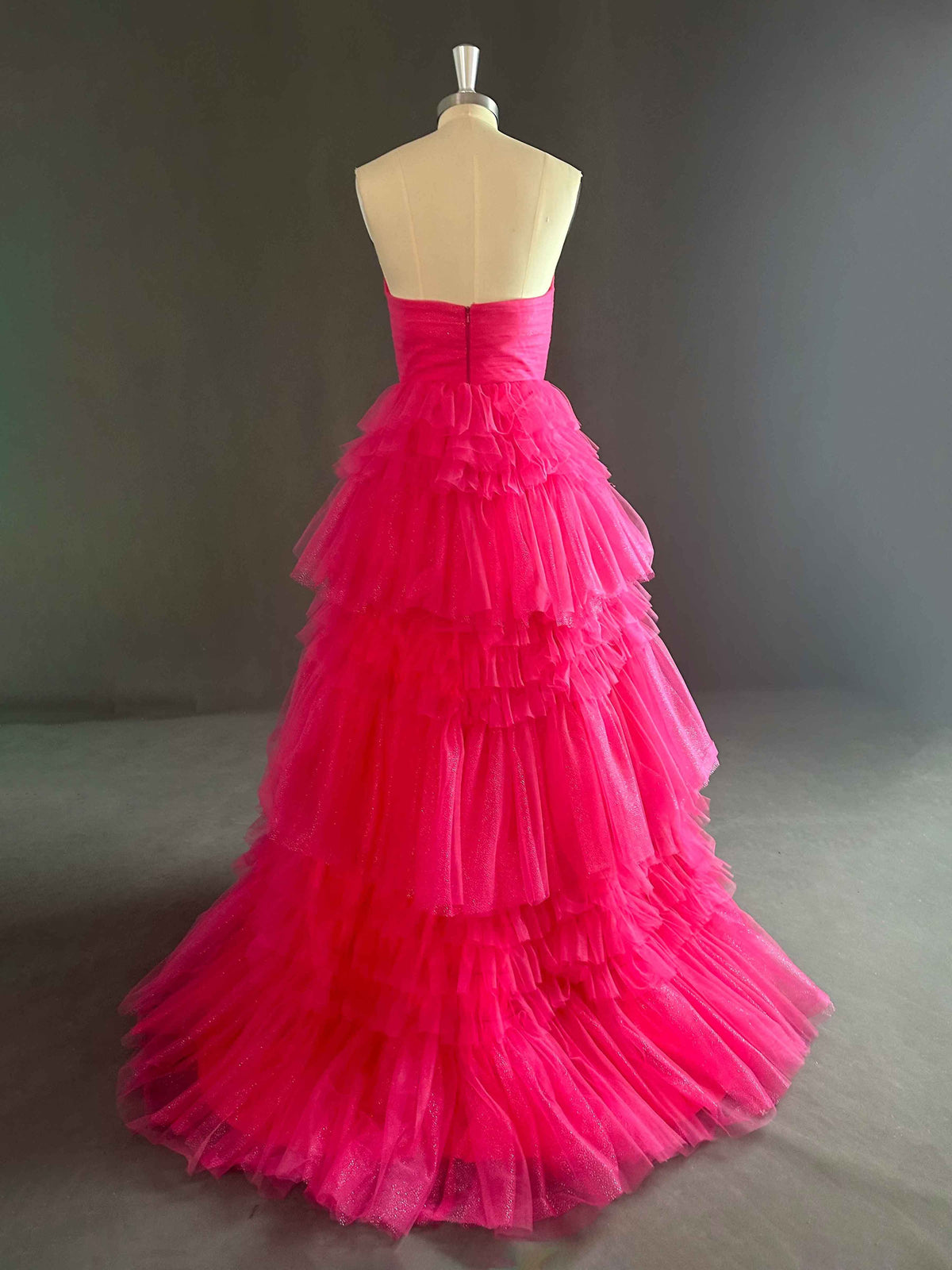 Hallie A-Line Strapless Layered Prom Dresses