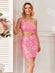 Samara Charming One Shoulder Cutout Waist Mini Homecoming Dresses