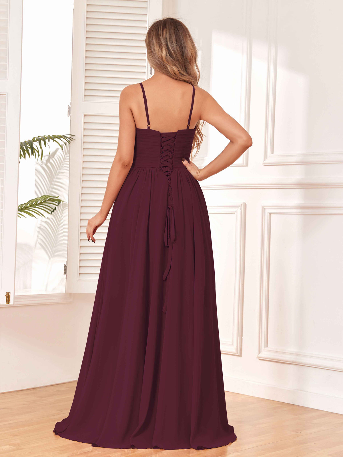 Lucy Flowing Halter Sleeveless Floor Length Bridesmaid Dresses