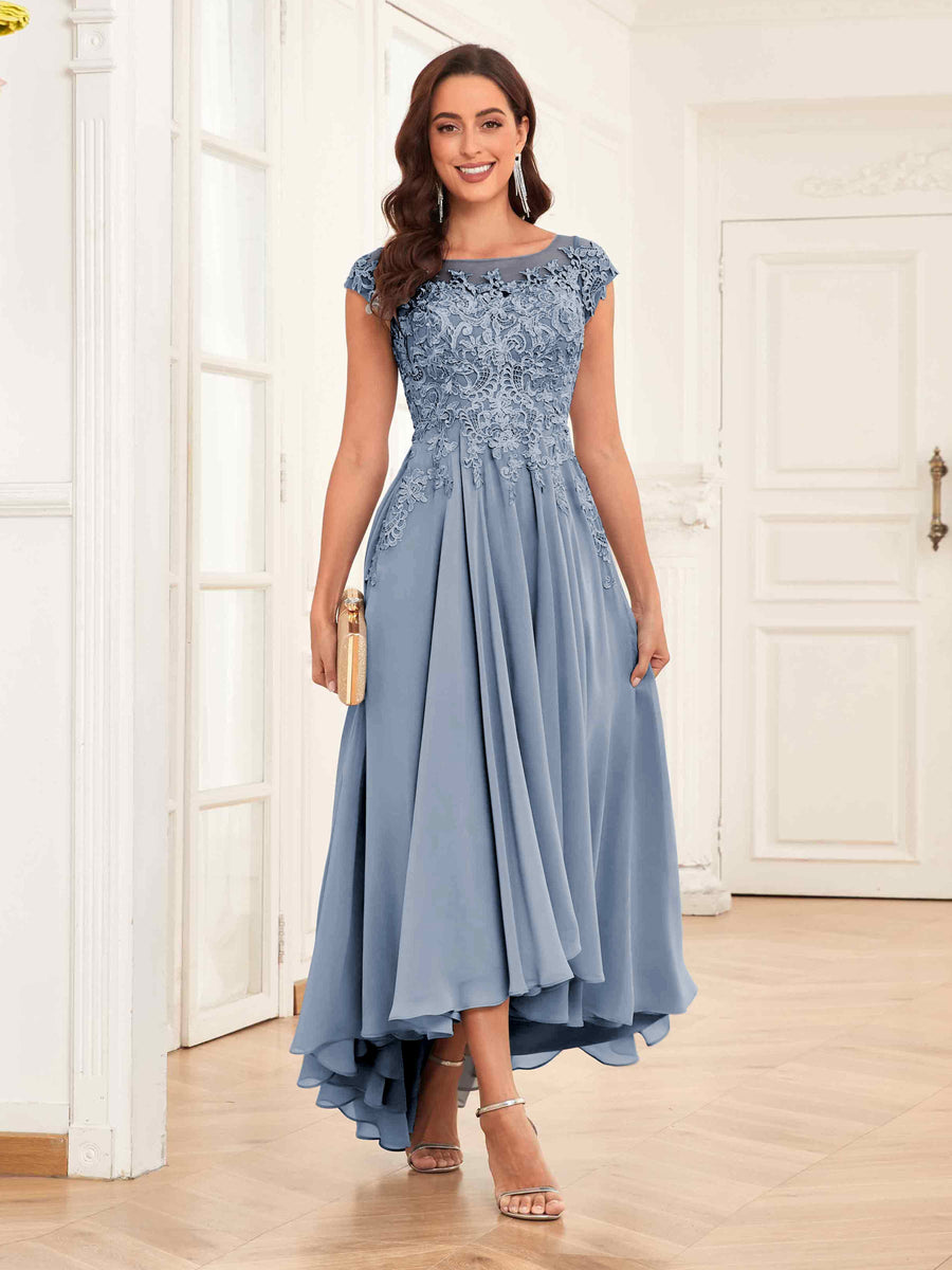 Miriam Delicate Appliques With Pockets Maxi Chiffon Mother Of The Brid